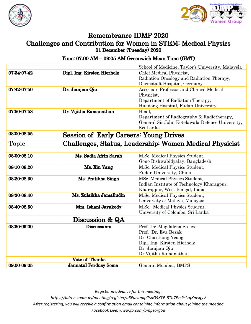 BMPS: Remembrance IDMP 2020: Webinar and Program schedule on Dec 1 ...